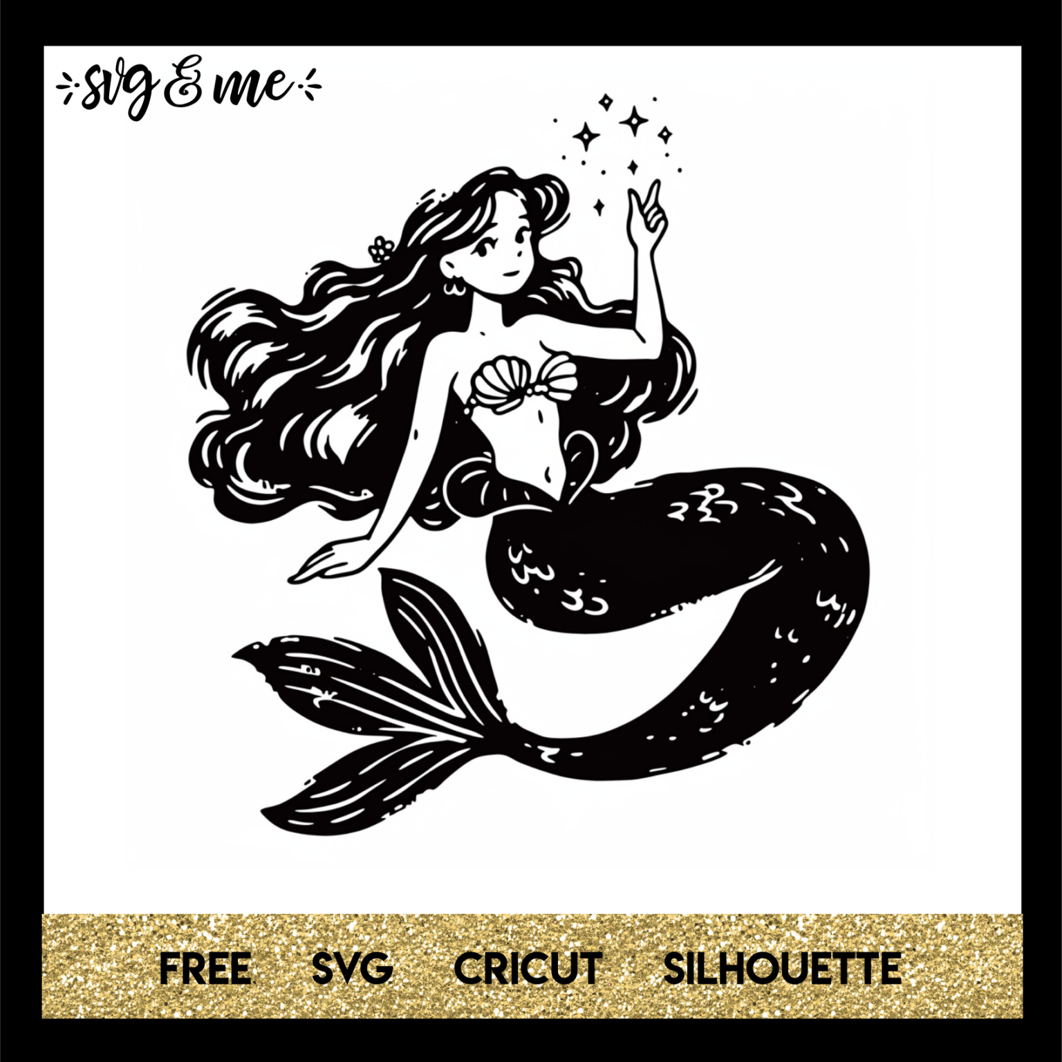 Retro Mermaid Free SVG - SVG & Me